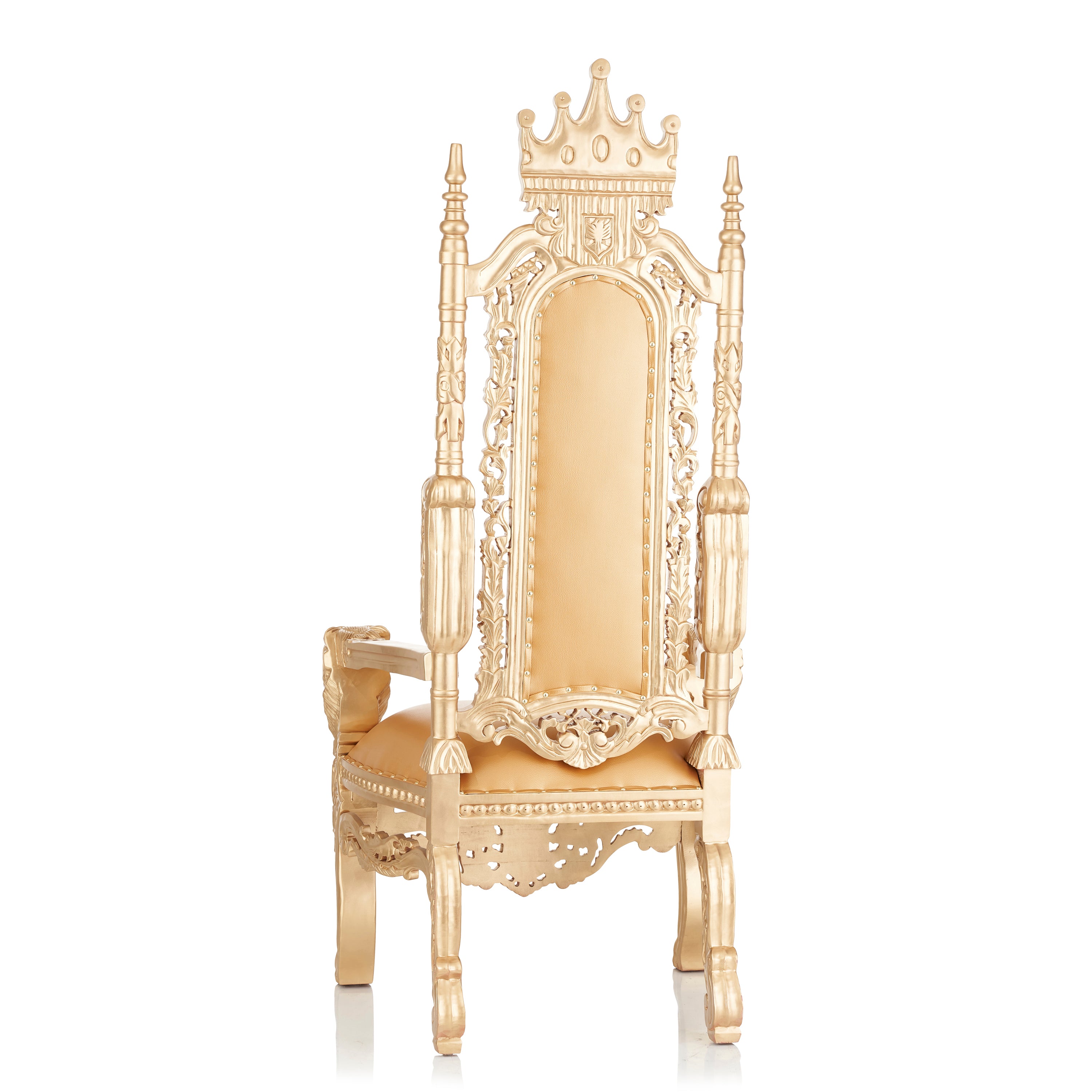"King David" Crown Lion Throne Chair - Gold / Gold