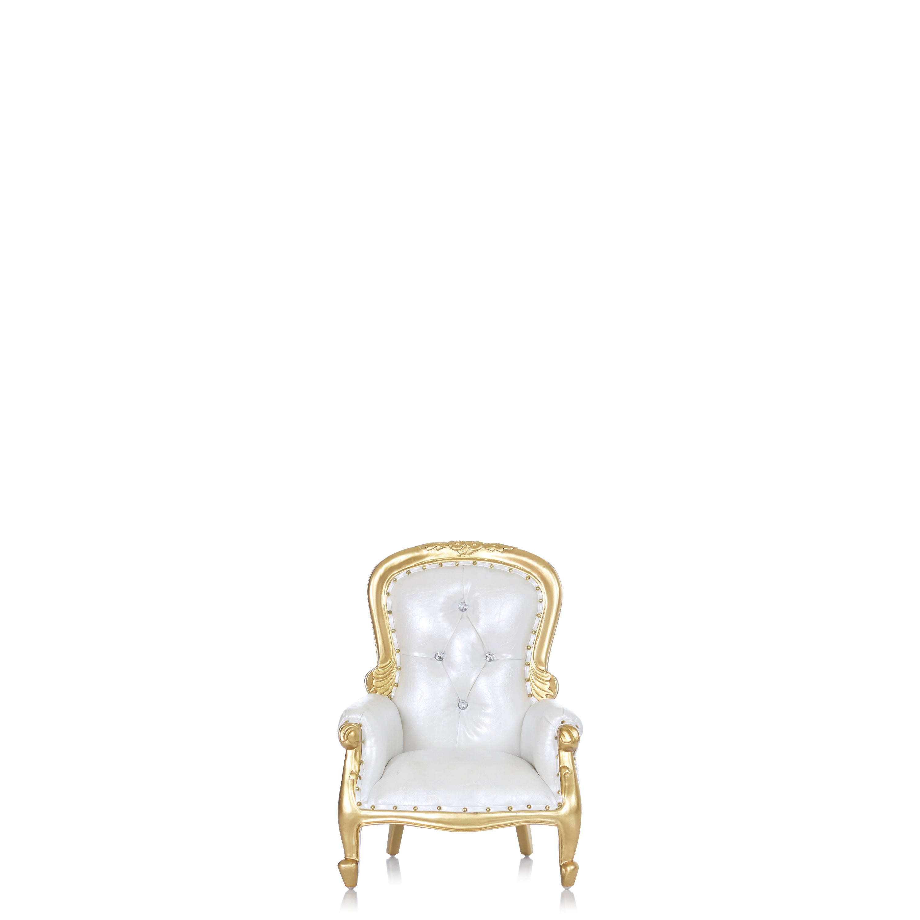 "Amelia 26" Mini Princess Throne Chair - White / Gold