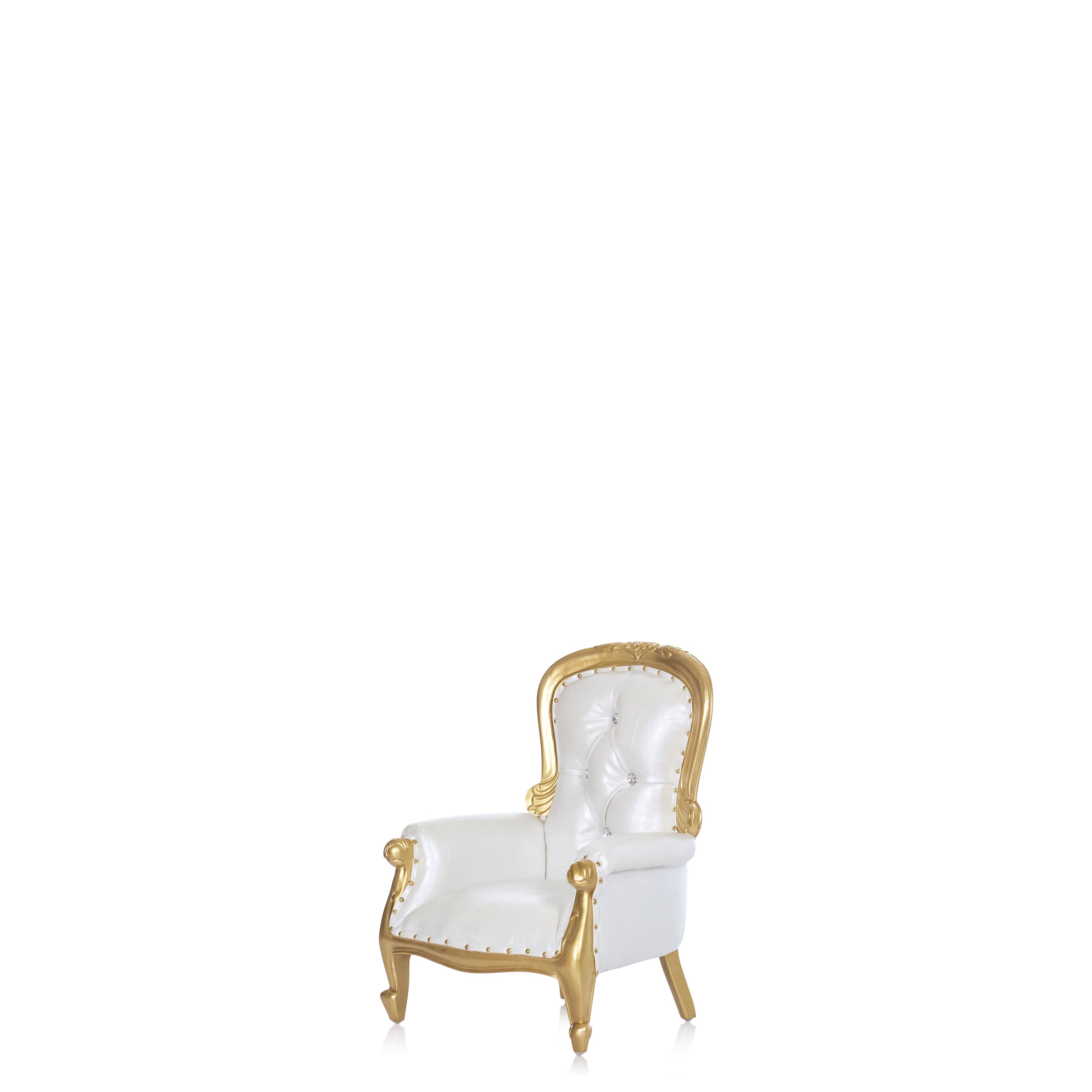 "Amelia 26" Mini Princess Throne Chair - White / Gold