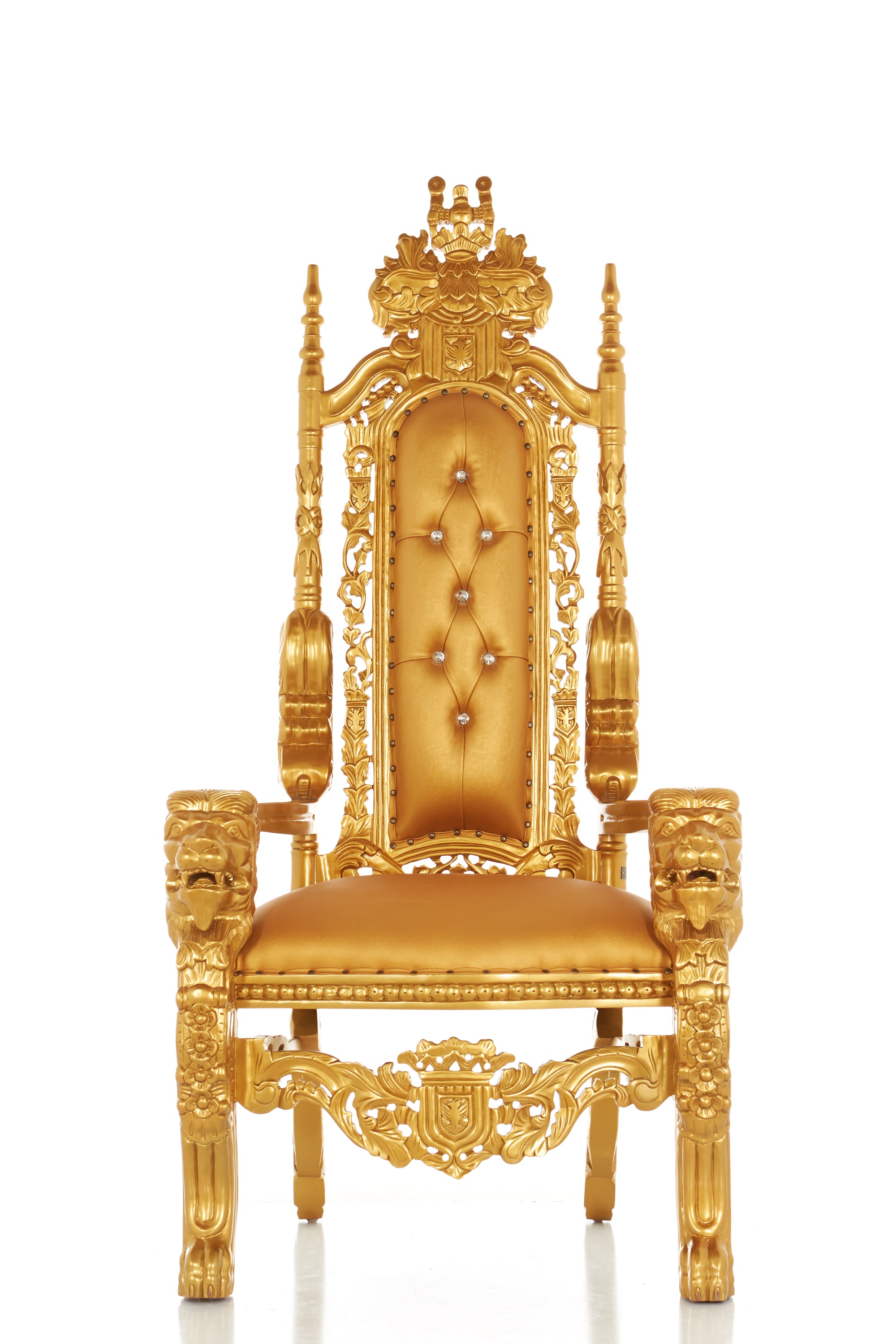 "King David" Lion Throne Chair - Gold / Gold