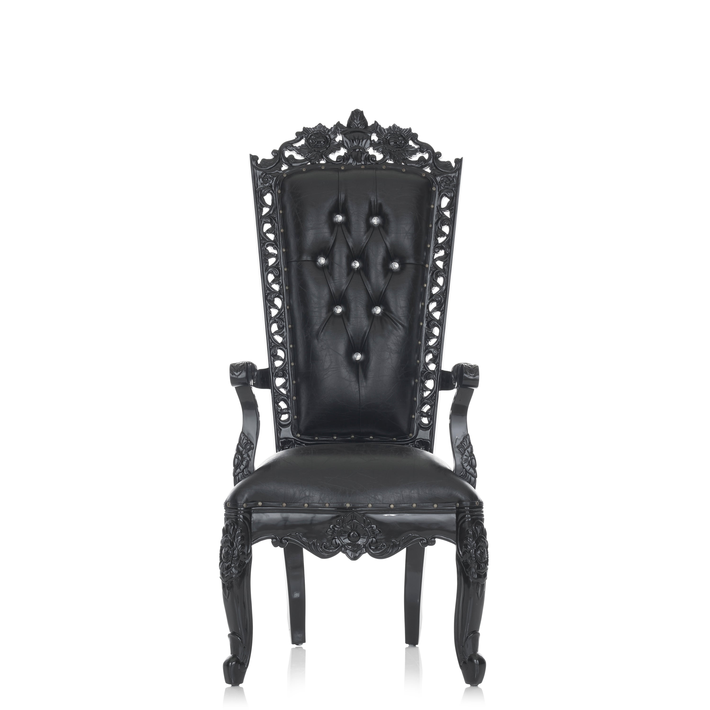 "Raquel" Queen Throne Chair - Black / Black
