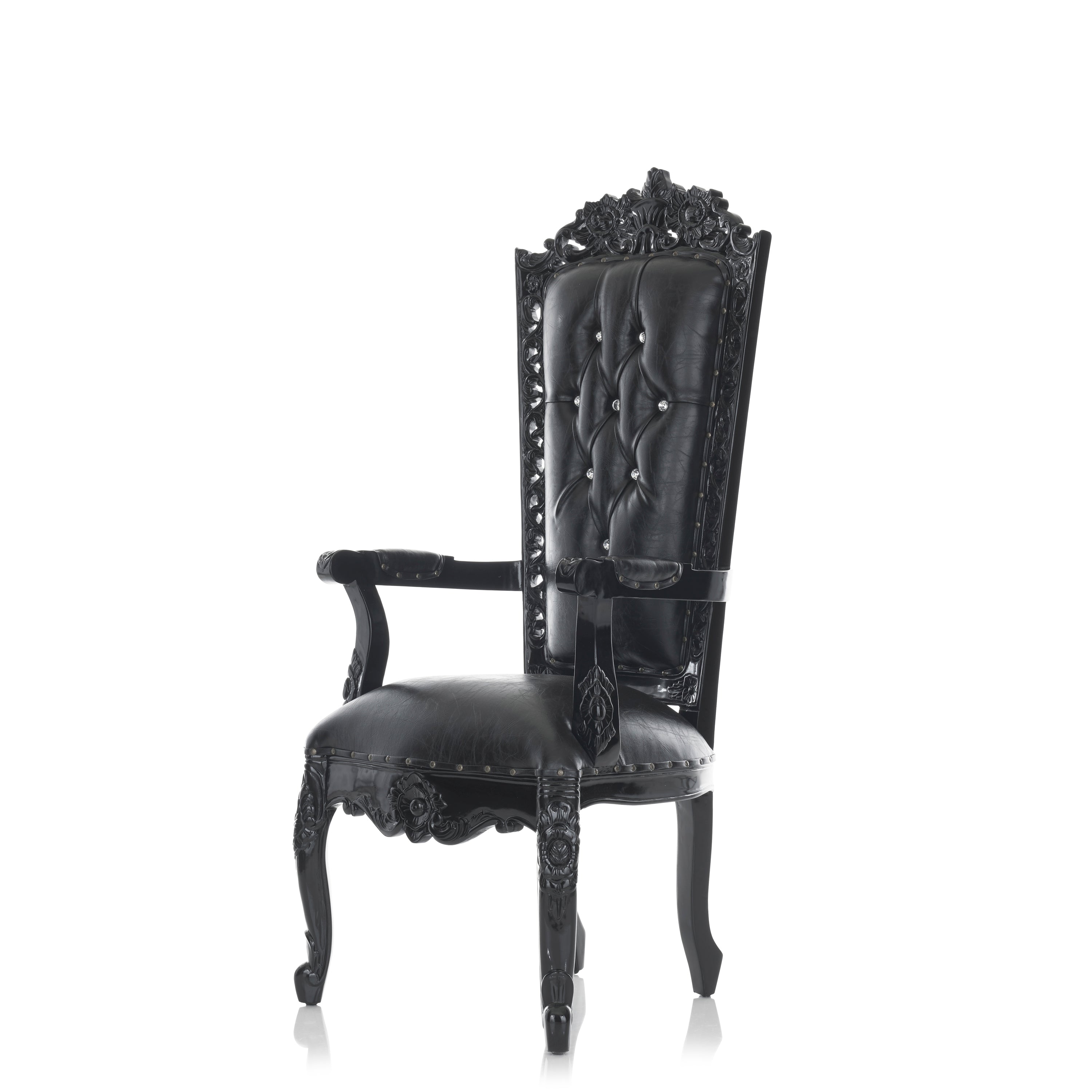 "Raquel" Queen Throne Chair - Black / Black