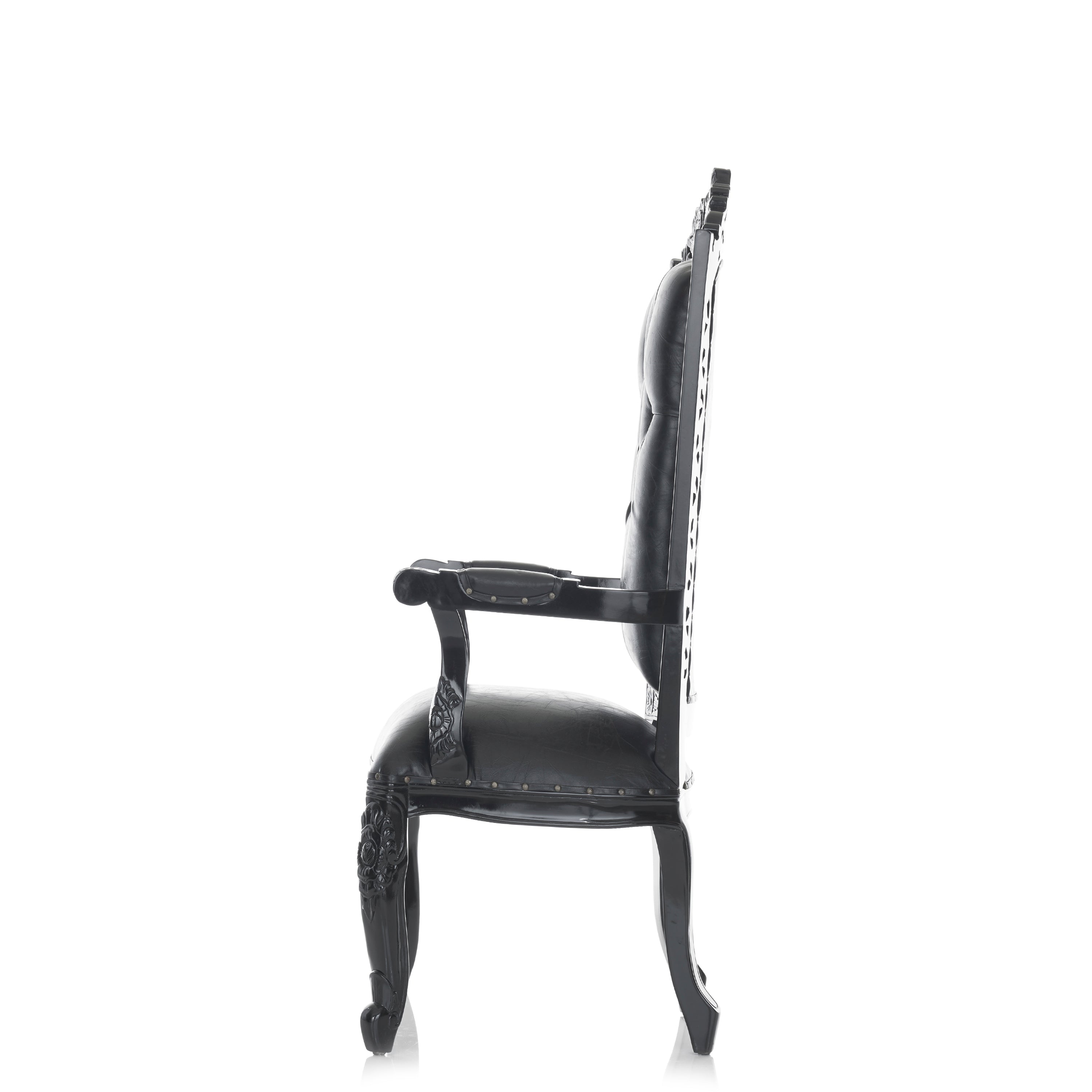 "Raquel" Queen Throne Chair - Black / Black